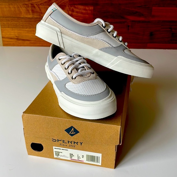 Sperry | Shoes | New Womens Sperrys Soletide Sneaker White Grey Premium ...